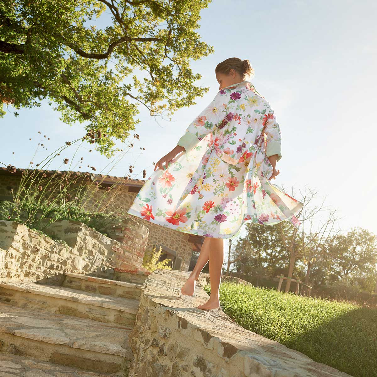 Satin dressing gown FLORA - Schlossberg